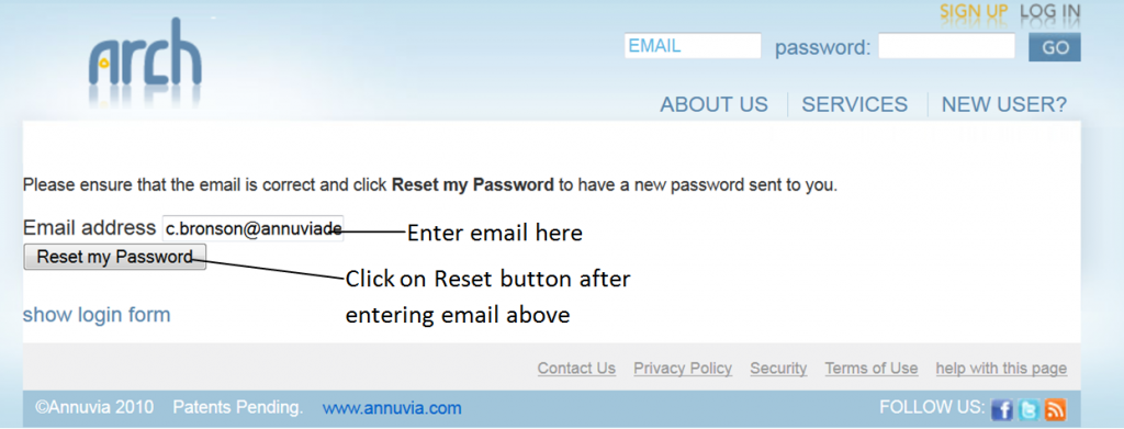Forgot Your Password | Arch Customer Support