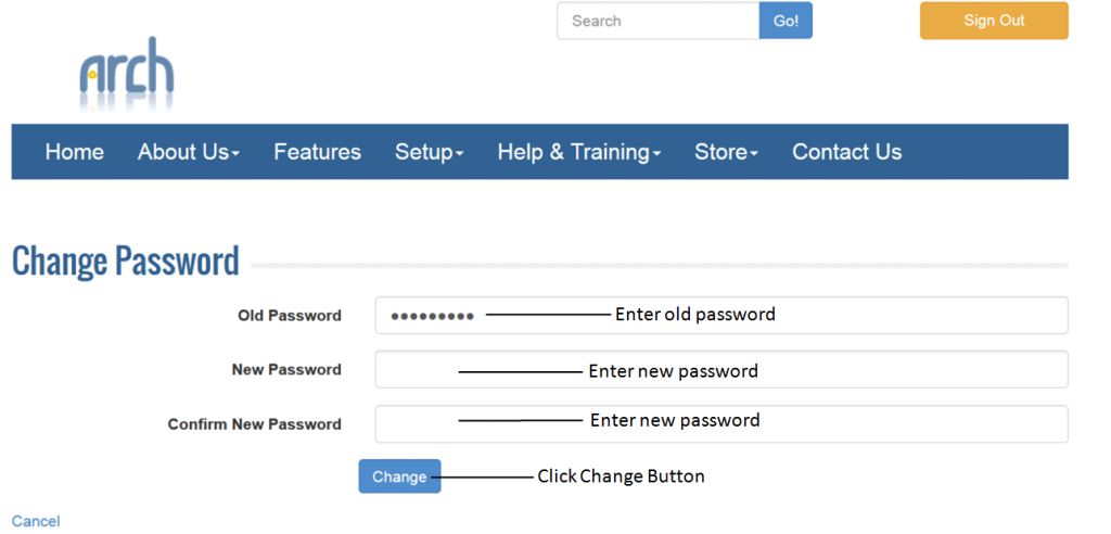 Changing Your Password | Arch Customer Support Changing Your Password | Arch Customer Support