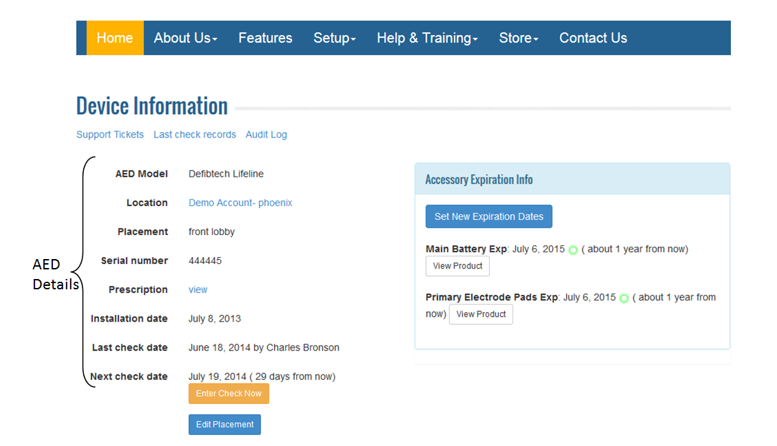 How do I view my AED’s details? | Arch Customer Support