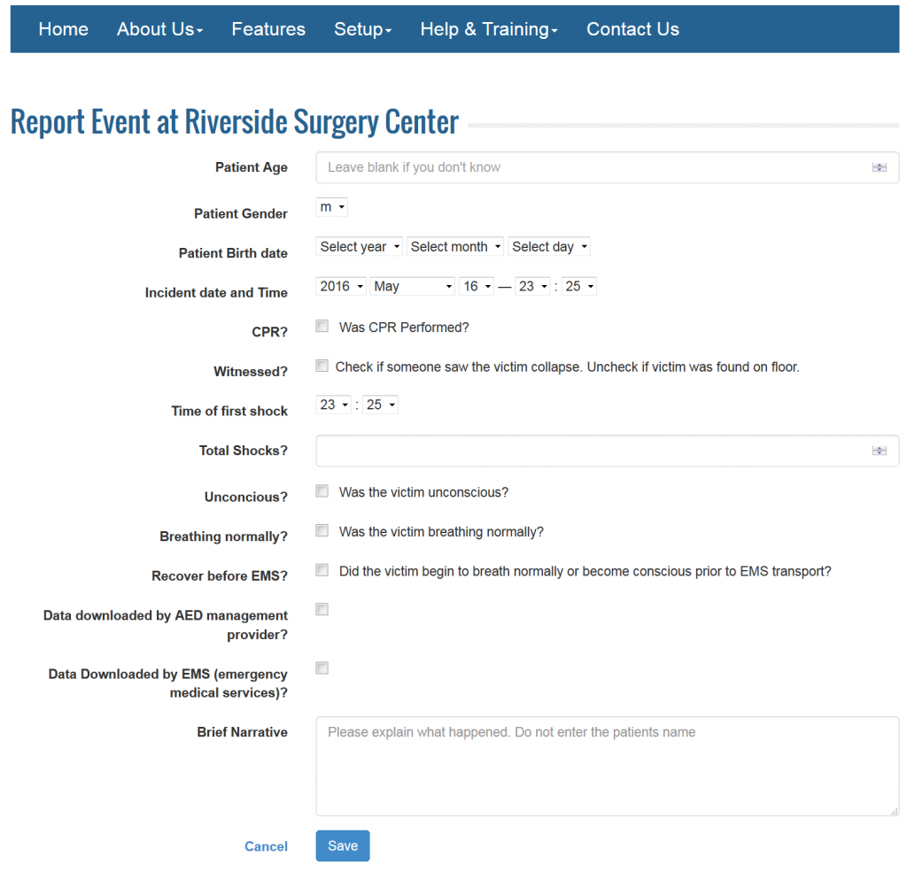 How do I report an AED Usage Event? | Arch Customer Support